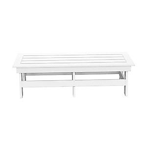 KEVINSPACE 59'' Outdoor Bench Patio Garden Poly Backless Bench, Supreme Quality Seat, Durable Frame, Weatherproof - Perfect for Balconies, Home, Backyard,Loung White
