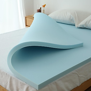 Simple&Opulence 2 Inch Memory Foam Mattress Topper, Cooling Gel Infused Mattress Pad for Back Pain Relief，Ventilated and Breathable - Queen Size