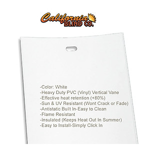 Vertical Blinds Replacement Slats Heavy Duty PVC Smooth Curved (White) You Pick Size and Quantity (82.5 Inches) (34 Pack)