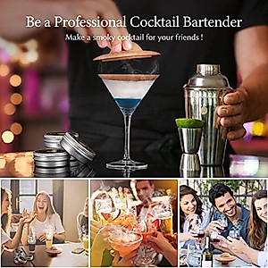 Cocktail Smoker Kit for Drinks, Whiskey Smoker Infuser Kit for Bourbon Drinks with Torch and 4 Different Flavor Wood Chips Gift for Whiskey Smoker Enthusiast (NO BUTANE)