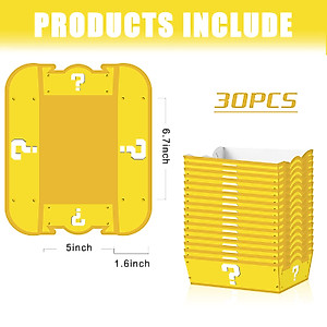 30 Pack Super Bros Birthday Party Supplies, Video Game Party Favors Paper Food Serving Tray Birthday Paper Trays.