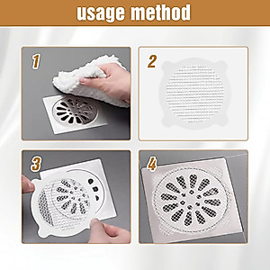 Shower Drain Hair Catcher Mesh Stickers, Drain Hole Hair Collector Shower Drain Covers, Hair Drain Stickers Filter Patches Floor Drain Stickers for Bathroom, Bathtub, Kitchen Sink (30, Style B)