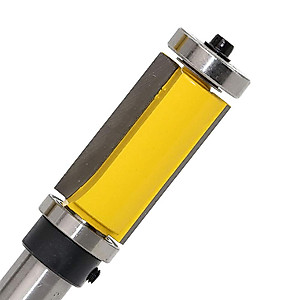 Yakamoz 2Pcs 1/2-Inch Shank Pattern Flush Trim Router Bit Top and Bottom Double Bearings Trimmer Cutter Woodworking Tool