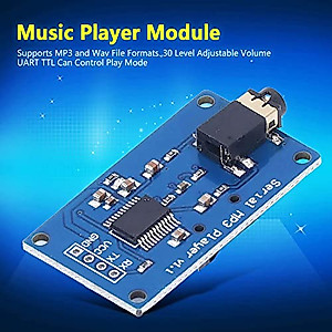 Uxsiya Music Play Board Accessory, 3.2-5.2V DC MP3 Module Simple Operation Adjustable Volume for Leonardo