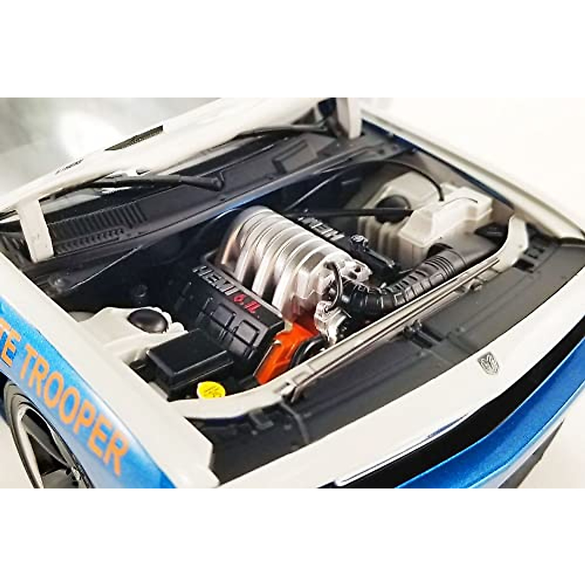 ModelToyCars 2010 Dodge Challenger SRT8, Blue and White - Acme A1806018 - 1/18 Scale Diecast Model Toy Car