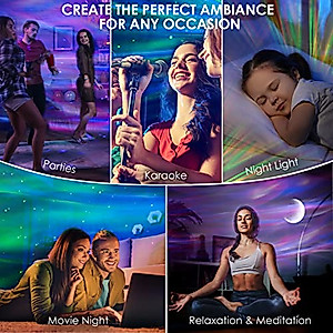Aurora Lights Galaxy Projector, Star Projector Galaxy Light with Hi-Fi Bluetooth Speaker and Remote, Dimmable Northern Lights Aurora Projector, Enchanting Night Light for Kids and Adults