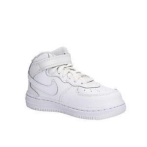 Nike Toddlers Force 1 Mid (TD) White/White/White Basketball Shoe 10 Infants US