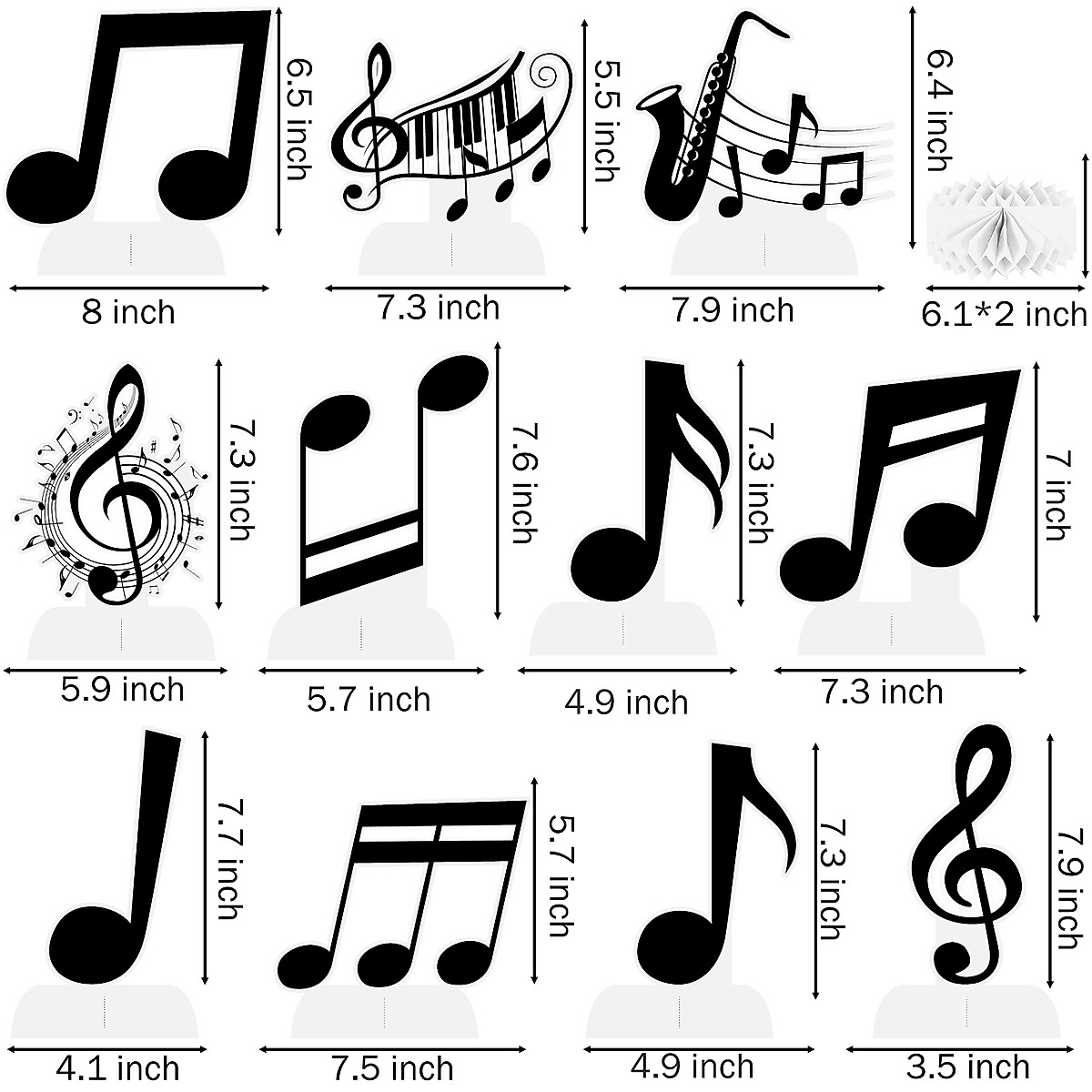 Musical Notes Party Table Decorations 11Pcs Music Party Honeycomb Centerpieces for Music Notes Theme Birthday Party Baby Shower Supplies