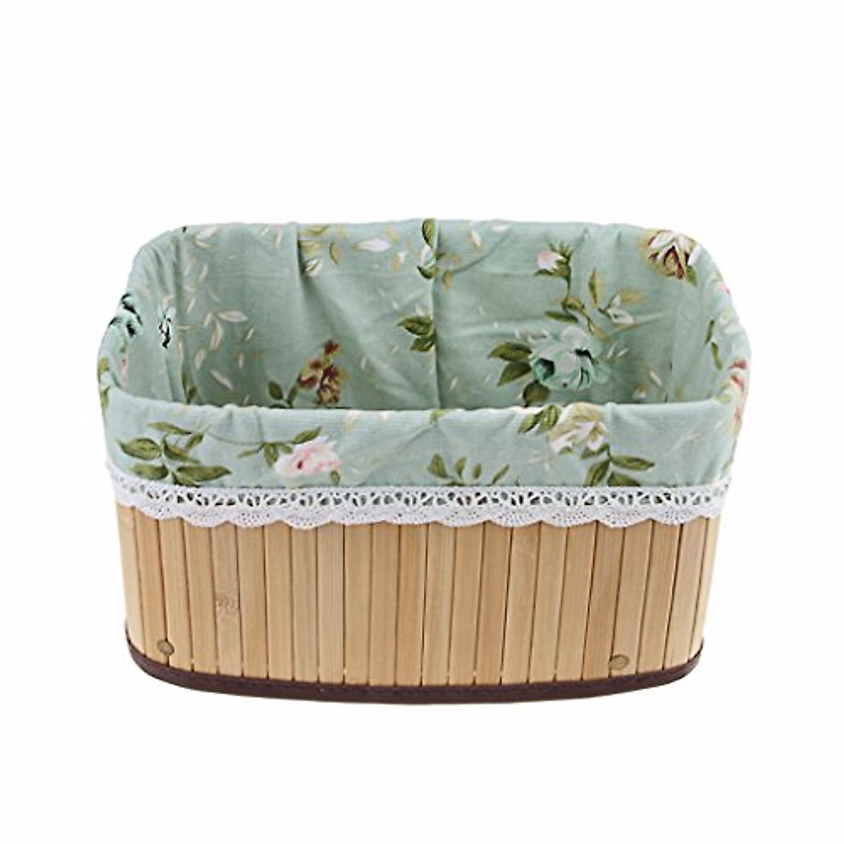 FakeFace Handmade Foldable Wicker Storage Basket with Liner Home Office Kitchen Desktop Closet Nursery Toys Books Tidy Tray Organizer Bin Bedroom Bathroom Toiletries Laundry Storage Tote Hamper Gift