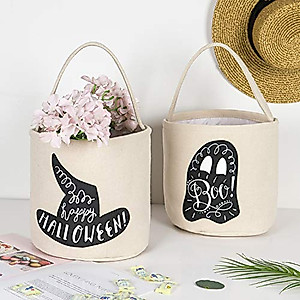 3 Pcs Halloween Trick or Treat Bucket - Candy Basket Tote Bag for Kids（Magic Hat, Ghost, Bat）