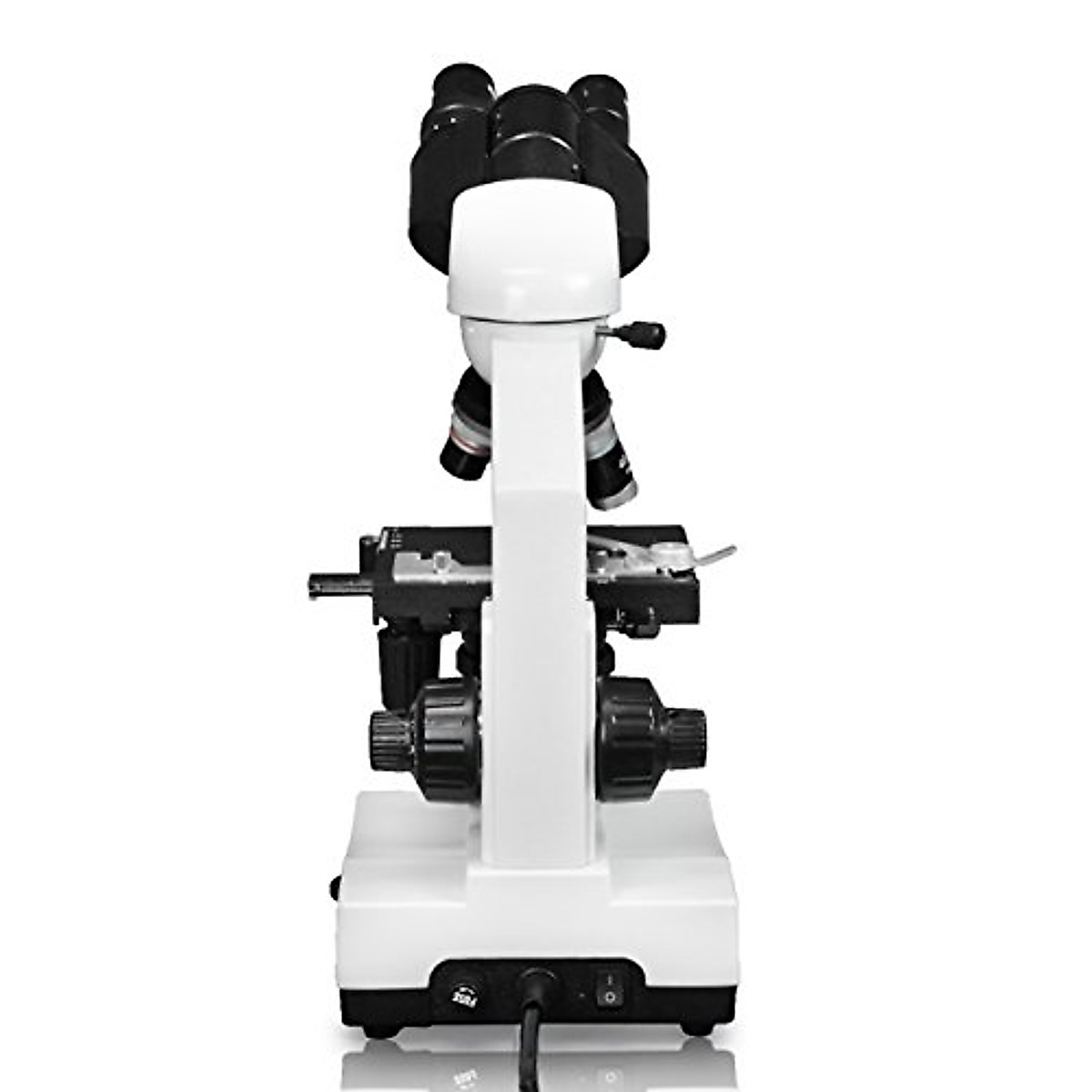 Vision Scientific VME0007B-100-LD Binocular Compound Microscope, 10x WF Eyepieces, 40x—1000x Magnification, LED Illumination, Coaxial Coarse & Fine Focus, 1.25 N.A. Abbe Condenser