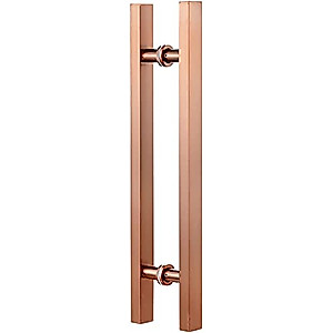 Sliding Barn Door Handle Square Entry Door Handle Modern Steel Push Pull Door Handle For Shower Glass Sliding/Barn Door/Interior Exterior Door Include Fittings ( Color : Rose Gold , Size : 120cm )