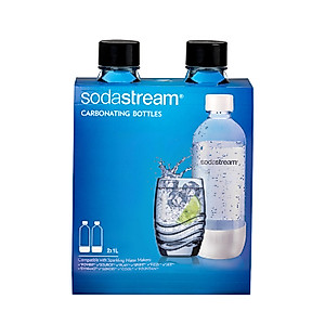 Sodastream 1l Carbonating Bottles- Black (Twin Pack)