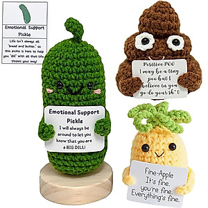 Handmade Emotional Support Crochet Pickled Cucumber Gift, Cute Pickled Cucumber Knitting Doll, Christmas Pickle Ornament (3pcs-e)
