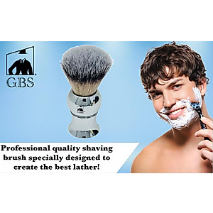 G.B.S Plastic Polished Mirror Shaving Brush for Wet Shave Using Shaving Cream & Soap- Best Shave of Your Life for Safety Razor, Double Edge Razor, Straight Razor or Shaving Razor