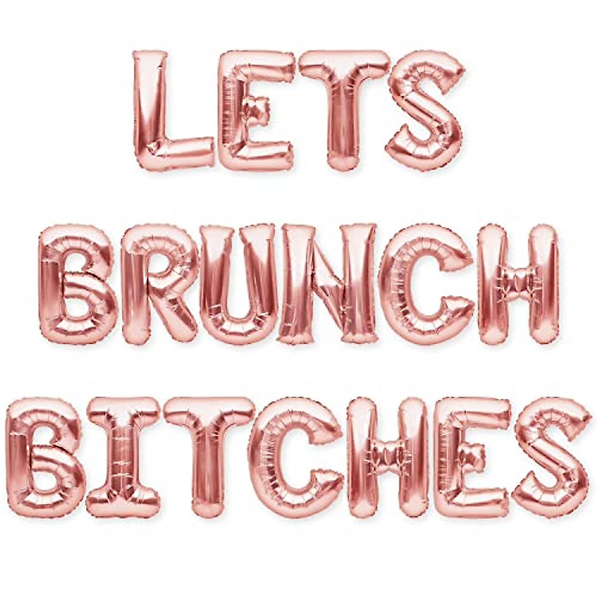 PartyForever Rose Gold LETS BRUNCH BITCHES Balloon Banner Bridal Brunch Shower Bachelorette Party Decorations for Champagne Bubbly Bar