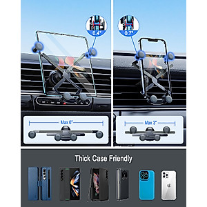 xuenair Fold 4 Car Mount, [2 Forms] Gravity Z Fold 5 4 Car Mount,[Thick Case Friendly] Cell Phone Holder Z Fold 4 Car Mount for Samsung Galaxy Z Fold 5 4 3 2 s23 22 Ultra iPhone 15 14 13 12