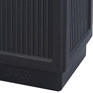 Safco Products Canmeleon Outdoor/Indoor Recessed Panel Trash/Garbage Can 9476BL; Black; Decorative Fluted Panels; 38-Gallon Capacity