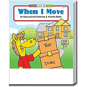 ZoCo - When I Move - Coloring Books (50 Bulk Pack, Without Crayons) - Real Estate Agent Gifts - Realtor Supplies - Games, Puzzles, Activities for Kids