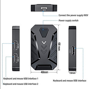 RGB One Hand Mechanical Gaming Keyboard and Mouse, USB Wired 35 Keys Gaming Keyboard Mouse Combo with Mobile Game Controller Adapter Converter for Smartphone(Mix Pro+F6 Keyboard+G2