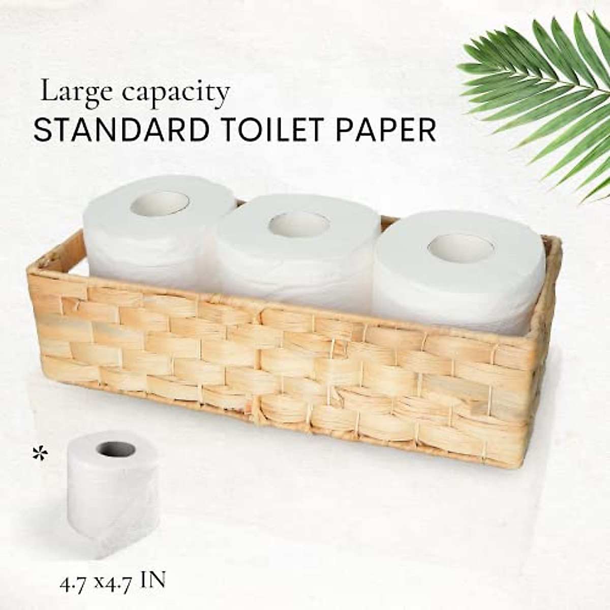 CHI AN HOME Wicker Hyacinth Storage Cubes + Bathroom Baskets