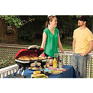 Cuisinart CGG-180T Portable, 17.6 x 18.6 x 11.8-Inch, Petit Gourmet Tabletop Gas Grill, Red