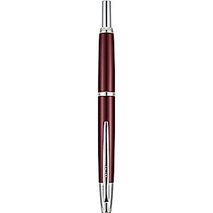 PILOT Vanishing Point Decimo Refillable & Retractable Fountain Pen, Burgundy Barrel with Rhodium Accents, Fine Nib (65338)