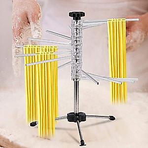Foldable Pasta Drying Rack, Stainless Steel Folding Detachable Spaghetti Dryer Stand Holder Noodle Hanging Accessory Kitchen Gadget