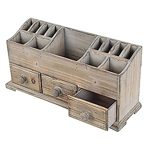 Creekview Home Emporium Wooden Cosmetic Storage - 3 Drawer Rustic Makeup Organizer for Beauty Products, Brushes, Jewelry