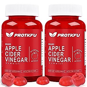 ProTKFU Apple Cider Vinegar Gummies, 120 Count Max Strength 1000mg ACV Gummies with Vitamin B12 & B6 Gummies, for Metabolism, Digestion, Detox, Gut & Immune Health, Vegan & Non-GMO, Gelatin-Free