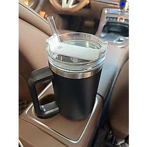 6 Pack Plastic Clear Reusable Straws for 40oz/30oz Stanley Cup Tumbler," Replacement Straws with Cleaning Brush Fit for Stanley Adventure Travel Tumbler- BPA-Free and Durable (clear)