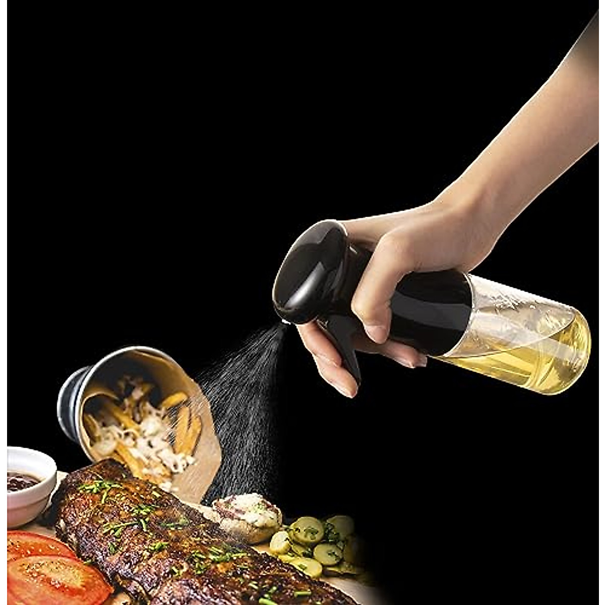 DAVBIR Cooking oil bottle glass oil dispenser barbecue cooking oil olive oil oil controlling bottle kitchen plastic pneumatic fuel injector spray bottle fuel injector spray bottle