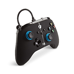 PowerA Enhanced Wired Controller for Xbox Series X|S - Blue Hint, gamepad, wired video game controller, gaming controller, Xbox Series X|S, Officially Licensed for Xbox