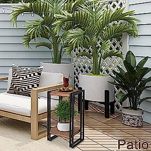 fusehome 22 inch Plant Stand Table, 2 Tier Plant Shelves Indoor Flower Pots Stand Holder Modern Corner Plant Stand Rack Shelves Square Plant Tables for Office Living Room, Balcony