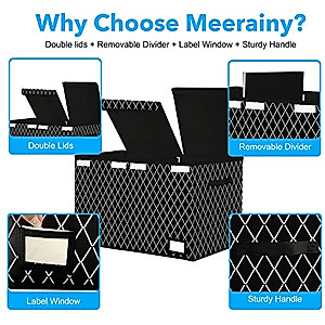 Meerainy Toy Box Storage Organizer with Lid,Collapsible Toys Boxes Chest Basket Bins with Sturdy Handles for Boys and Girls, Nursery, Playroom