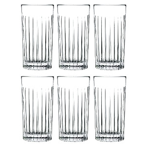 Barski Highball - Glass - Set of 6 - Hiball Glasses - Crystal Glass - Beautifully Designed - Drinking Tumblers - for Water, Juice, Wine, Beer and Cocktails - 15 oz Made in Europe