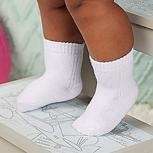Fruit of the Loom Baby 14-Pack Grow & Fit Flex Zones Cotton Stretch Socks - Unisex, Girls, Boys (0-6 Months, Grey)