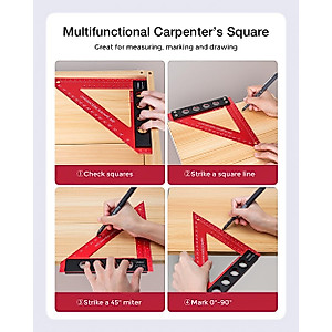 200mm Aluminum Alloy Carpenter Square Triangle Ruler Woodworking Precision Hole Positioning Square