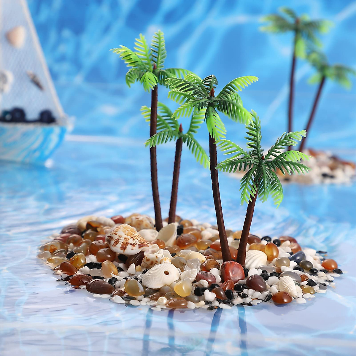 BESPORTBLE 5pcs Model Coconut Palm Tree Coconut Palm Tree Train Scenery Miniature Landscape Scenery for Model Train Railway Architectures Diorama DIY Scenery Landscape Green