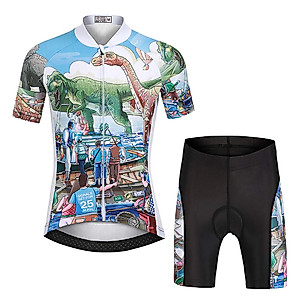 FREE FISHER Cycling Jersey Kids,Short Sleeve Cartoon Road Mountain Bike Jersey Set/Top/Short for Girls Boys Breathable