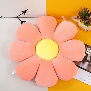 Flower Pillow, Flower Shaped Throw Pillow Flower Floor Pillow Soft Seating Cushion Room Decor Plush Pillow for Bedroom, Sofa, Bed, Reading (15 inch, Pink)