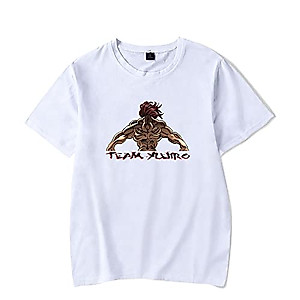 WJHYWDH New Anime T-Shirt Hanma Baki Merch Casual Short Sleeved T Shirt Unisex Tee (White,Small)