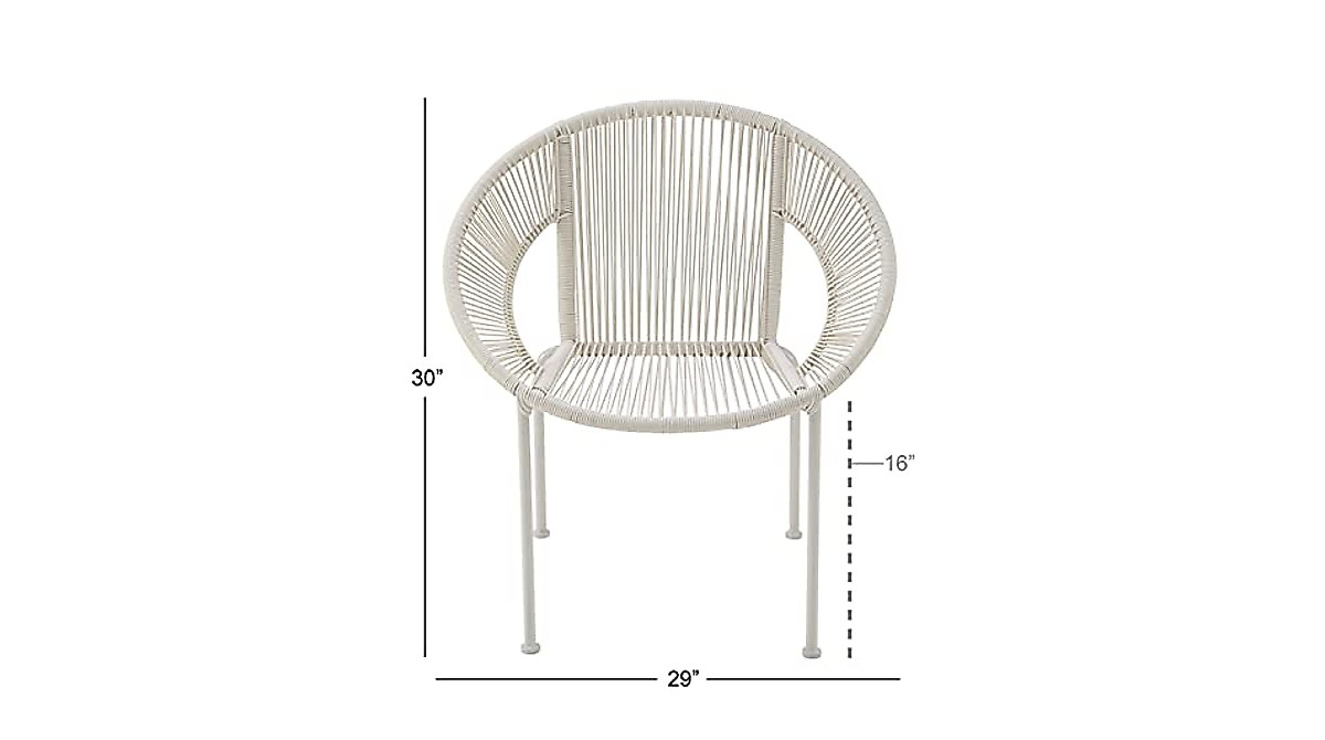 Deco 79 White Plastic Rattan Outdoor Chair - Durable & Stylish Patio ...