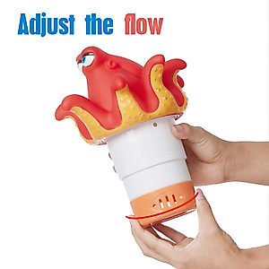 XY-WQ Chlorine Floater, Floating Pool Chlorine Dispenser (Octopus), Fits 1 and 3 Inch Tablets for Large and Small Pools, Hot Tub, Spa