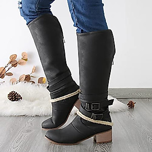Womens Sandals, Womens Cowboy Boots Square Toe Women Heels Boots Comfy Boots Orthopedic Heels House Spring Boots White Slip On Shoes for Women