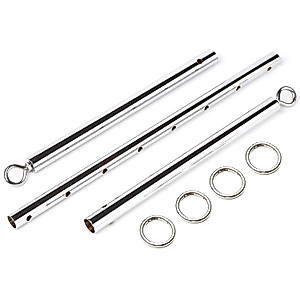 EXREIZST 2 Silver bar set and 4 black straps set, Silver and black