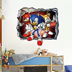 The Hedgehog Cartoon Wall Stickers for Kids Bedroom Decoration Background Wall Decals Home Decor