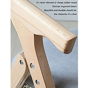 TIST Solid Wood Dining Chair Household Foldable Chair Foldable Portable Backrest Office Chair Stool Dining Chair (Color : B, Size : 29.3)