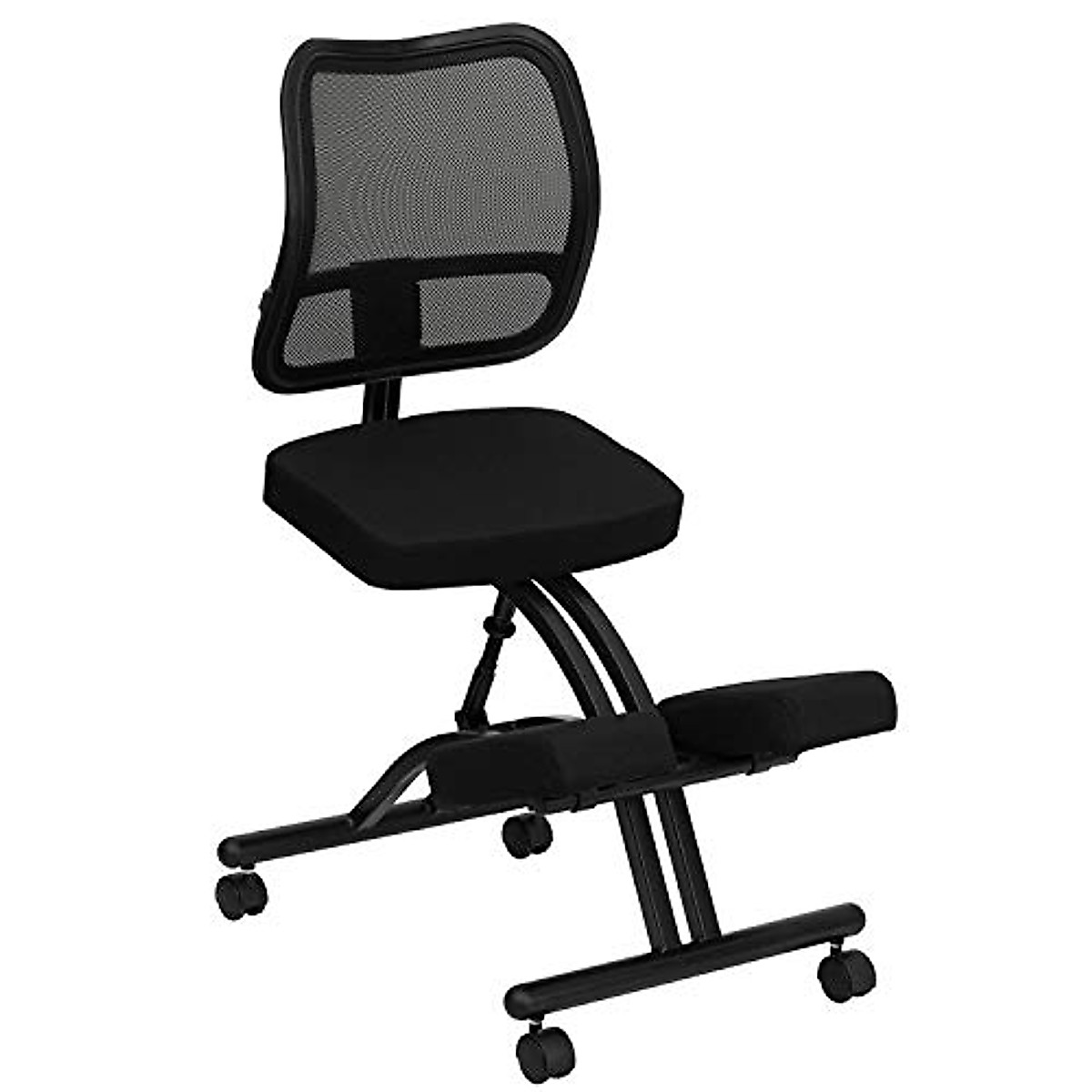 Flash Furniture Mobile Ergonomic Kneeling Office Chair with Black Mesh Back