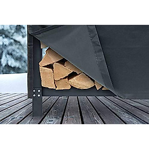 Pilgrim Home and Hearth Pro 48" Outdoor Firewood Rack Log Holder with Cover, Durable Black Powder Coat